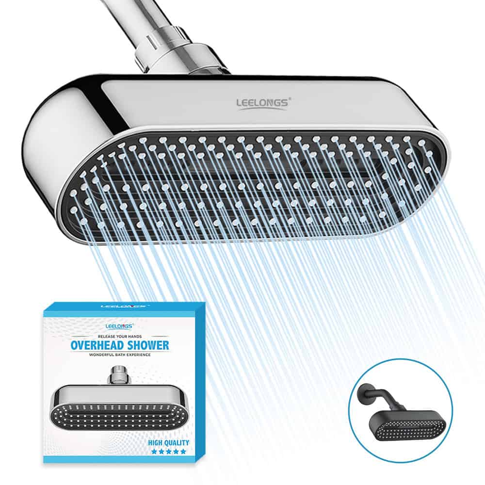 Hotel Bathroom Shower Head - 20cm Rectangle Chrome Rain Shower